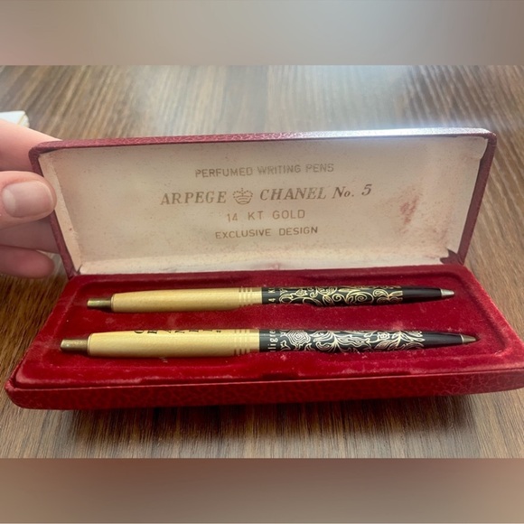 CHANEL | Other | Vintage Arpege Chanel No5 Perfumed Pens 4 K Gold In ...